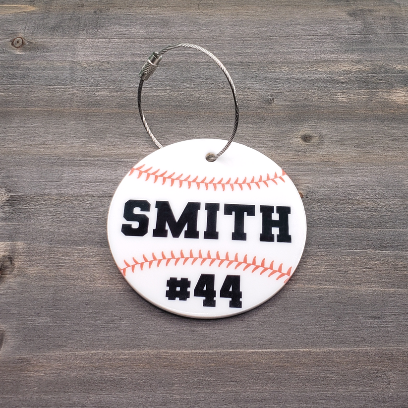 Baseball / Softball Bag Tag - Acrylic - Personalized – LaserScape, Ltd.